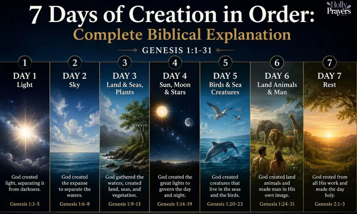 7 Days of Creation in Order: Complete Biblical Explanation